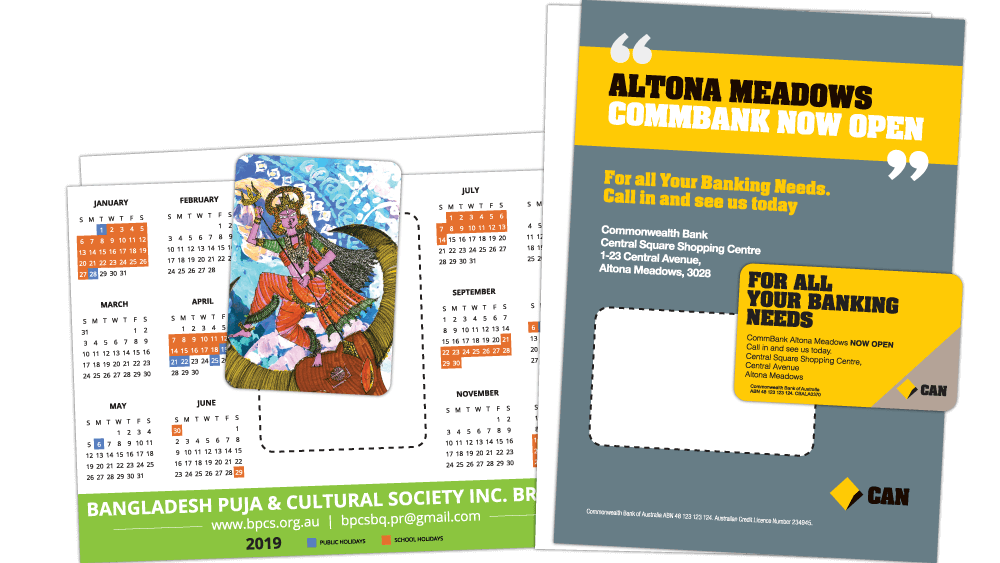 Flyer + Fridge Magnet Attached | A5, 350gsm, Single Sided | 148mm x 210mm