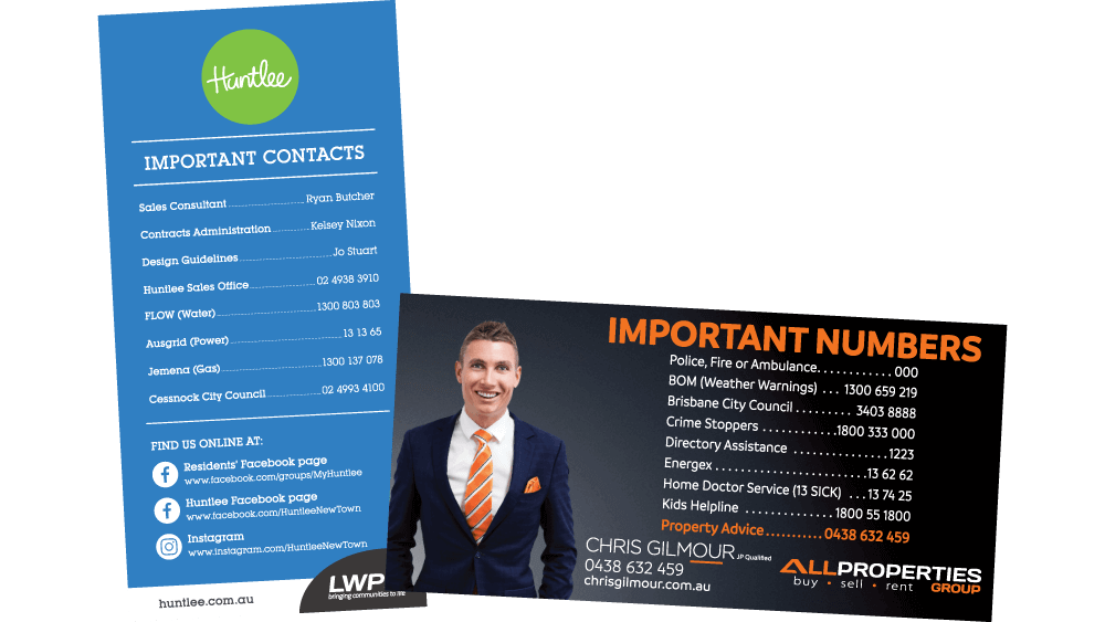 Important Numbers Fridge Magnets | Straight Edged | 72mm x 147mm